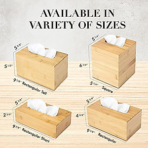 JUSK Design Tissue Box Holder, Modern, Minimalist, and Durable Wooden Tissue Box with Sliding Bottom, Easy-Refill Premium-Quality Bamboo Tissue Box Cover, Fits 184-Count Box, Rectangular