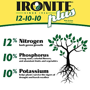 Ironite 100099053 Plus 12-10-10 Plant Fertilizer, 3 LB