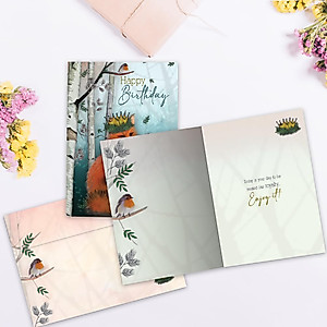 Tree-Free Greetings - Birthday Cards - Artful Designs - 8 Cards + Matching Envelopes - Made in USA - 100% Recycled Paper - 5"x7" - Cake Celebration (GA65205)