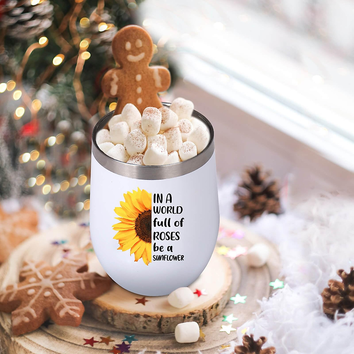 Sunflower Gifts For Women, Sunflower Gifts For Friends, Birthday Gifts For Women Her Mom Daughter, Spa Relaxing Gift For Sunflower Lover, Sunflower Necklaces, Sunflower Tumbler With Candle&Bath Bombs
