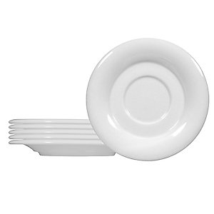 Seltmann Weiden Commercial Dinnerware, Savoy Porcelain Saucer for Coffee/Tea Cup, White, 6.5 inch, Set of 6
