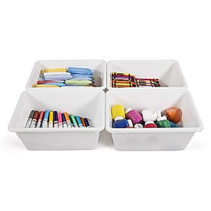 Humble Crew, White Small Plastic Storage Bins, Set of 4