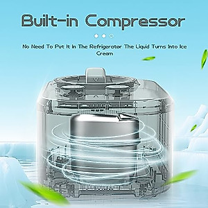 Antarctic Star Ice Cream Maker for Gelato, Freezen Yogurt, Ice Cream Sorbet, Compact Size, Knob-Operated Control, Upper Mixing, Good Choice for Kids