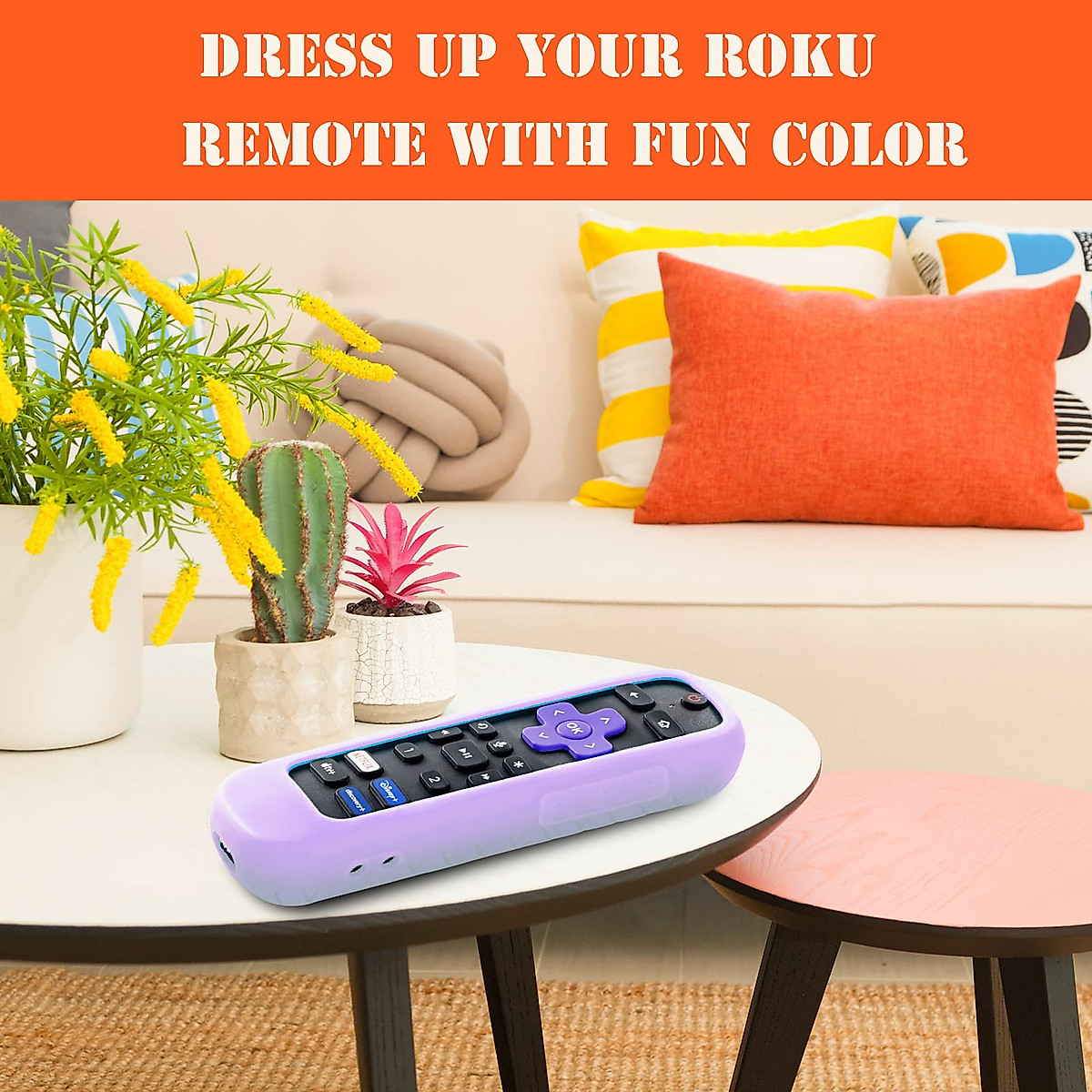 Case for Roku Voice Remote Pro, Cover for Roku Headphone Remote Rechargeable Controller Silicone Battery Cover Sleeve Skin Glow in The Dark Purple