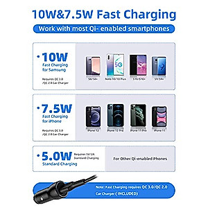 POP Mount Wireless Car Charger, Stouchi 2-in-1 POP Holder and 10W Qi Car Fast Charger Compatible with iPhone 14/13/12/11 Pro/XR/XS/X, Galaxy S22/22+ Ultra (Not Include POP)