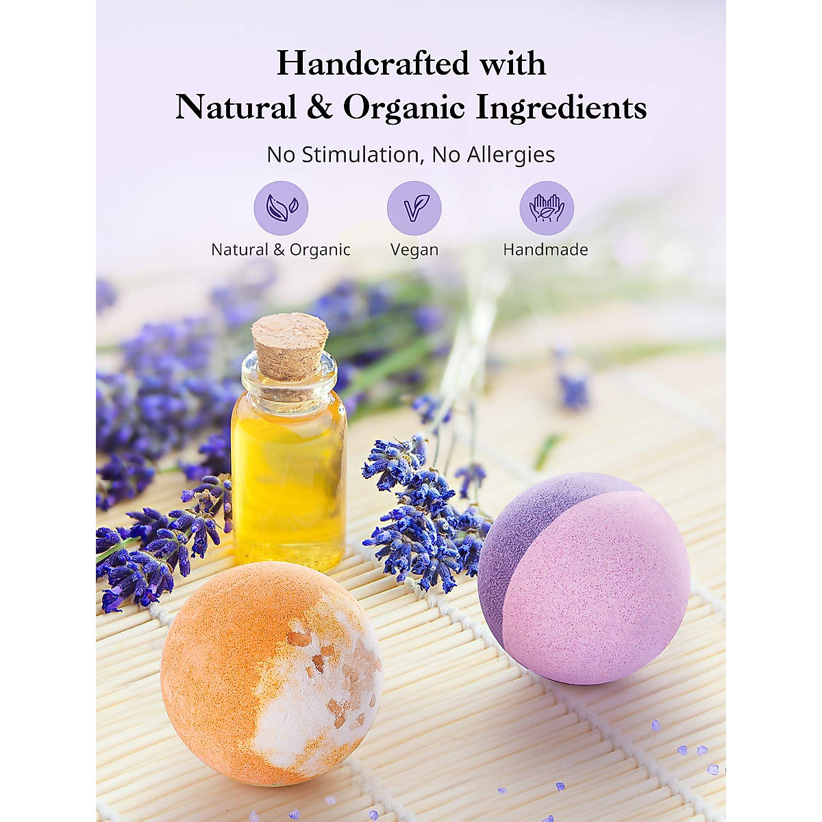 Bath Bombs 12 PCS Gift Set, Ribivaul Handmade Natural & Organic Bath Bomb with Rich Bubbles and Colors, Idea Mother's Day Gift for Men/Women/Kids/Friends