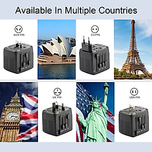 1200Watts Travel Adapter and Converter Combo Step Down Voltage 220V to 110V for Hair Dryer Steam Iron Laptop MacBook Cell Phone Travel Adapter Converter for US to UK Europe AU Over 150 Countries