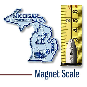 Michigan Small State Magnet by Classic Magnets, 2.4" x 2.3", Collectible Souvenirs Made in The USA