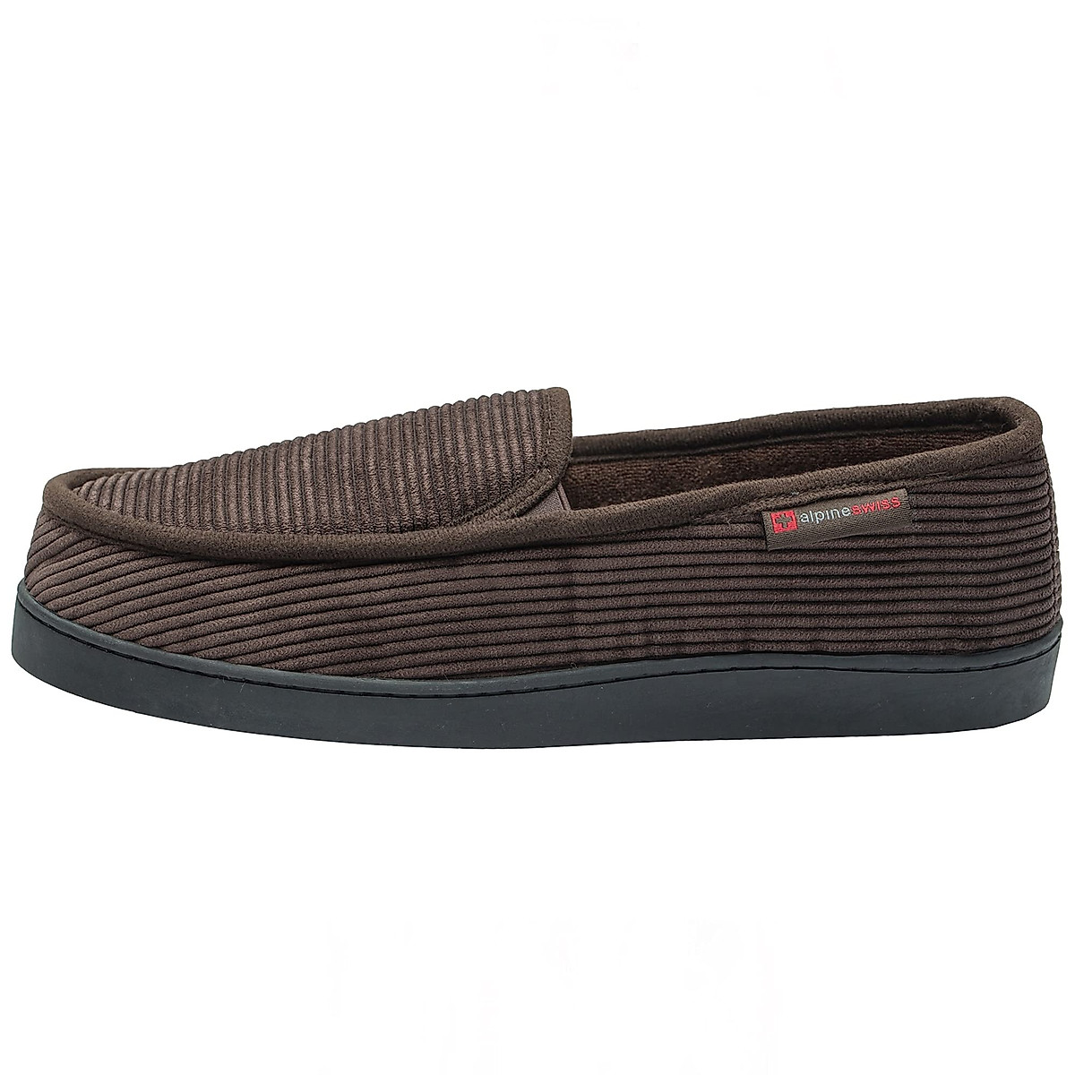 Alpine Swiss Steve Mens Wide Moccasin Slippers Memory Foam Slip On Indoor House Shoes Brown 16 W US