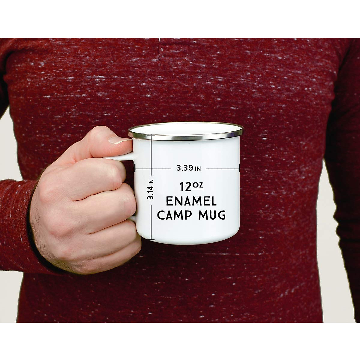 Get Lost Enamel Camper Mug, Camping Coffee Mug, Nature Outdoor Hiking Camp Lover Gift (12oz)