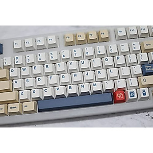 Cmokifuly Soymilk Keycaps Cherry Profile Keycaps Custom Keycaps for Mechanical Keyboard,136 Keys Set PBT Keycaps Dye Sublimation Keycaps (Soymilk)