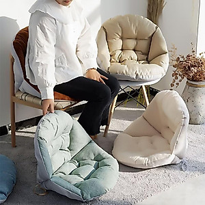 Elero One-Piece Seat Cushion with Backrest Non Slip Chair Cushion Semi-Enclosed Plush Velvet Chair Pads for Office Chair Floor 45x23x58cm