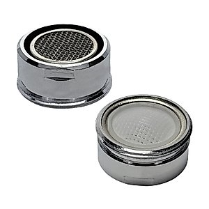XNTONG 2-Pack 55/64 Inch Faucet Aerators, M22 Male Thread Kitchen Sink Aerator, Chrome Brass Faucet Aerator, Faucet Aerator Replacement for Kitchen and Bathroom, 22mm Aerator Faucet Filter