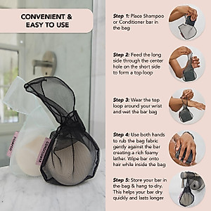 Kitsch Bar Soap Saver Bag – Recycled Mesh Beauty Bar Pouch for Body Wash, Conditioner & Shampoo Bars, Holder to Preserve Soap, Eco-Friendly, Patented Bag – Black