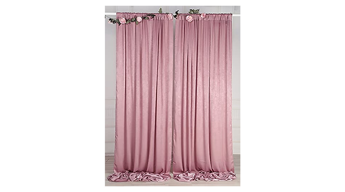 Elegant Mauve Satin Backdrop Drapes for Weddings & Events