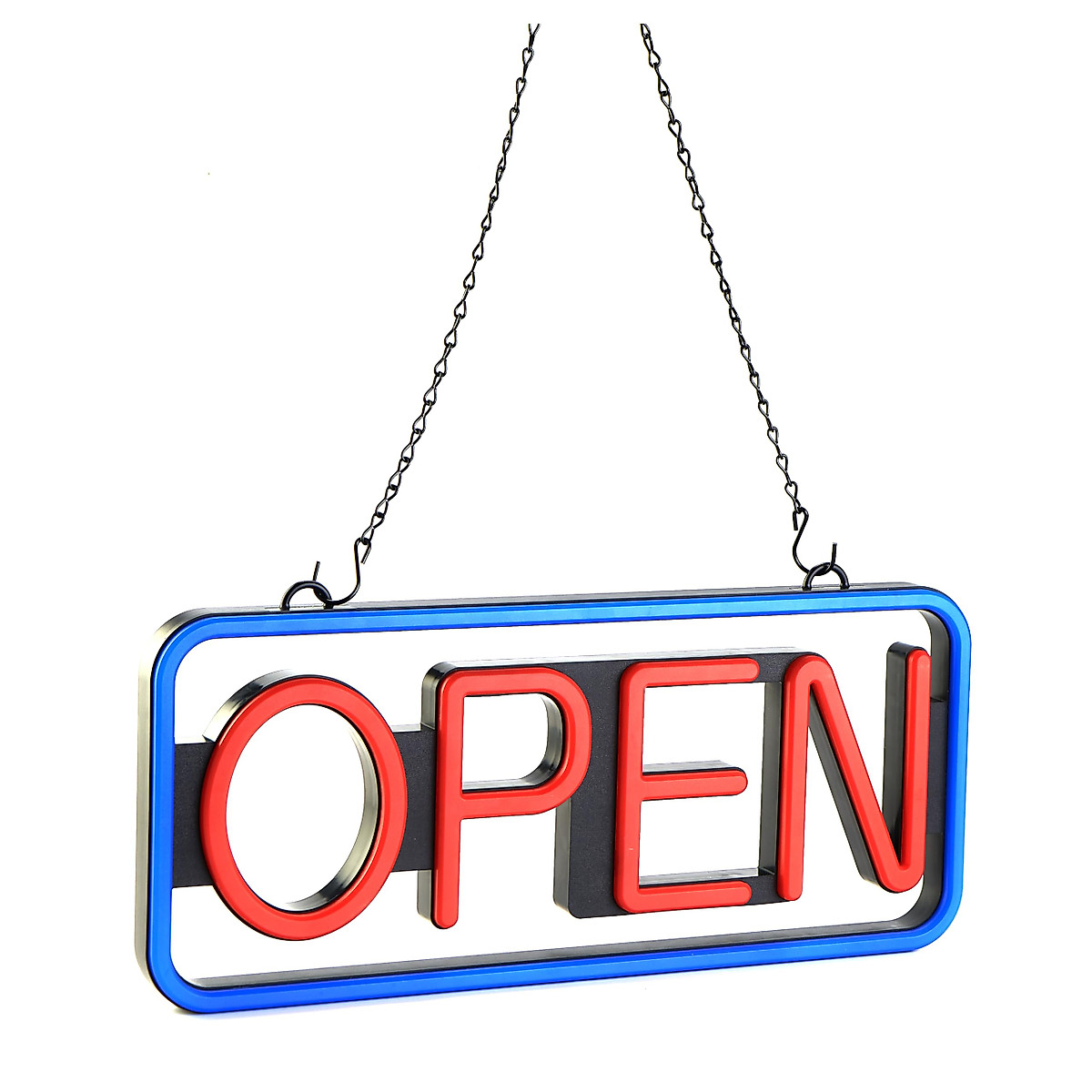 BritTech 21'' X 10'' Ultra Bright LED Neon Open Sign - Remote Controlled - Get Your Business Seen Day or Night(21'' X 10'' Blue/Red)