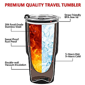 Gtmileo Mr and Mrs Gifts, Mr and Mrs EST 2023 Stainless Steel Insulated Tumbler Set, Wedding Gifts for Couples Newlyweds Bride To Be, Bridal Shower Gift Anniversary Wedding Registry(30oz, Black&White)