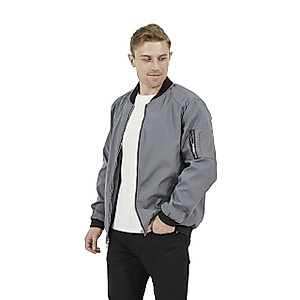 WULFUL Mens Casual Lightweight Jacket Softshell Flight Bomber Jacket Varsity Windbreaker
