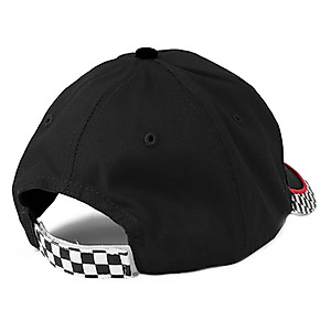 Armycrew Racing Flag Low Profile Structured Cotton Twill Baseball Cap (One Size, Black)