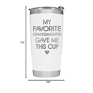 BETHEGIFT Mothers Day Gifts for Grandma from Grandaughter, Grandson, Kids - Great Grandma Coffee Tumbler on Birthday, Christmas, Durable Stainless Steel, Insulated for Hot or Cold Drinks 20oz, Red