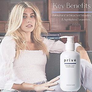 privé blonde rush conditioner blue-violet conditioner/tones & brightens natural or bleached blondes & highlighted brunettes/strengthens damaged hair 237ml / 8oz