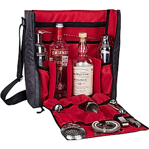 Jillmo Travel Bartender Kit, 10-Piece Cocktail Shaker Set with Bartender Bag