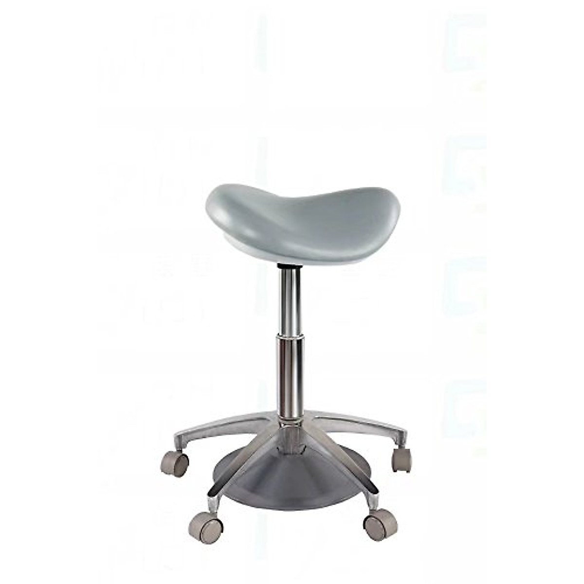 Standard Dental Foot Controlled Saddle Stool Chair PU Leather Height Adjustable