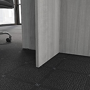 Bush Business Furniture 42W Round Conference Table with Wood Base in Platinum Gray