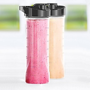 BLACK+DECKER PBJ2000 FusionBlade 20 Ounce BPA-Free Personal Blender Jars (2-Pack with Travel Lids)
