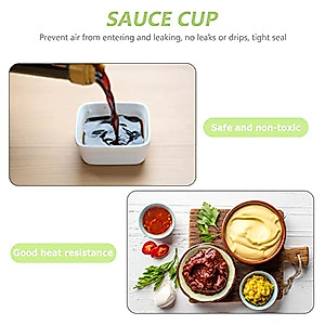 Didiseaon 50Pcs Heart Shaped Condiment Container Clear Plastic Seasoning Containers Small Boxes with Lid Bowl for Home Kitchen Takeout Use 50ml