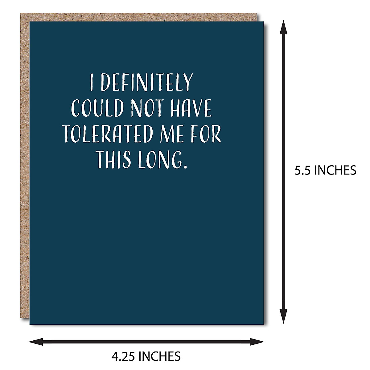 Funny Anniversary Cards For Husband Or Wife, Funny Anniversary Cards For Him, Blank Inside, I Definitely Could Not Have Tolerated Me For This Long By Modern Wit