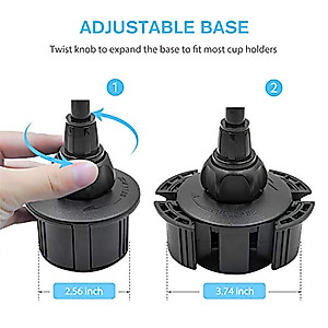 Kuelor Car Cup Holder Phone Mount, Adjustable Long Arm Cell Phone Holder with 360° Rotatable Cradle for Most Smartphones Such as iPhone, Samsung and GPS