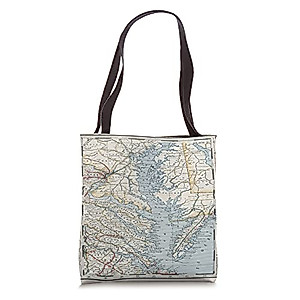 Vintage Chesapeake Bay Map (1901) Tote Bag