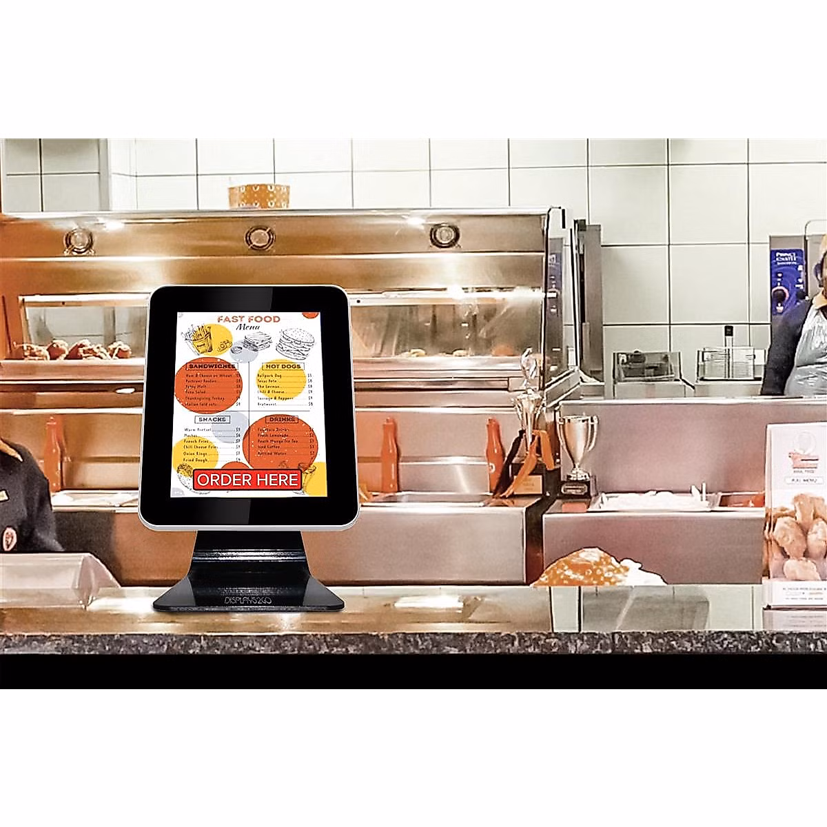 Displays2go Interactive Touch Tabletop Signage, Android 7.1 OS – Black (DGCTDSTCH15BK)