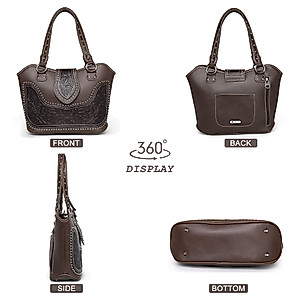 Montana West Women Shoulder Bag Hobo Handbag Fashion Tooling Tote Bag WRLH-8005CF