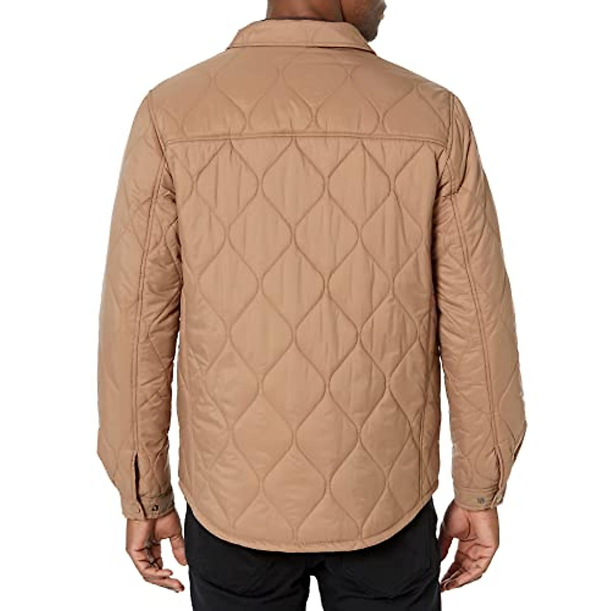 Calvin Klein Men's Diamond Quilted Shirt Jacket, Tan, XX-Large