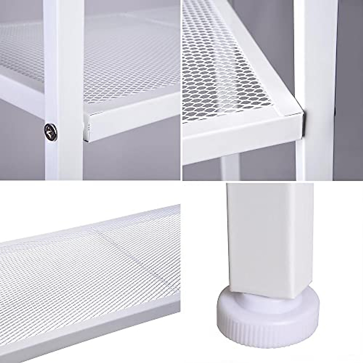 WEI WEI GLOBAL 4-Tier Ladder Shelf Bookcase - Metal Bookshelf - Open Shelf Display Rack Storage Organizer for Home, Office, Living Room, Bedroom, Kitchen, and Bathroom - White