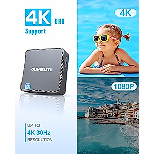 Mini PC Ιntel Celeron N3350 Processor(Up to 2.4GHz), 4GB DDR3 64GB eMMC Mini Computer Windows 10 Pro Desktop Computers Support 2TB Expansion, 4K HDMI Triple Display, Dual WiFi, BT4.2, Gigabit Ethernet