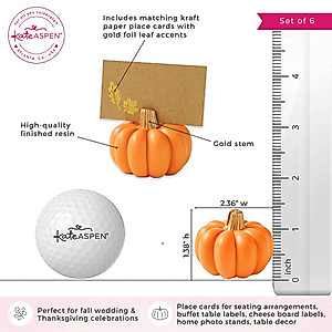 Kate Aspen Fall Decor Mini Orange Pumpkin Place Card Holder (Set of 6), Perfect for Thanksgiving Table Decor, Fall Themed Weddings, Bridal Brunches