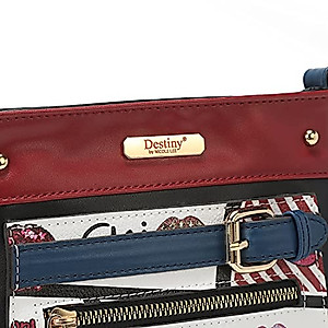 DESTINY BY NICOLE LEE Crossbody Bag with Adjustable Shoulder Strap Fashion Handbag Zipper Closure Eco Leather for Women Girls NK11000CT Baddie Lips