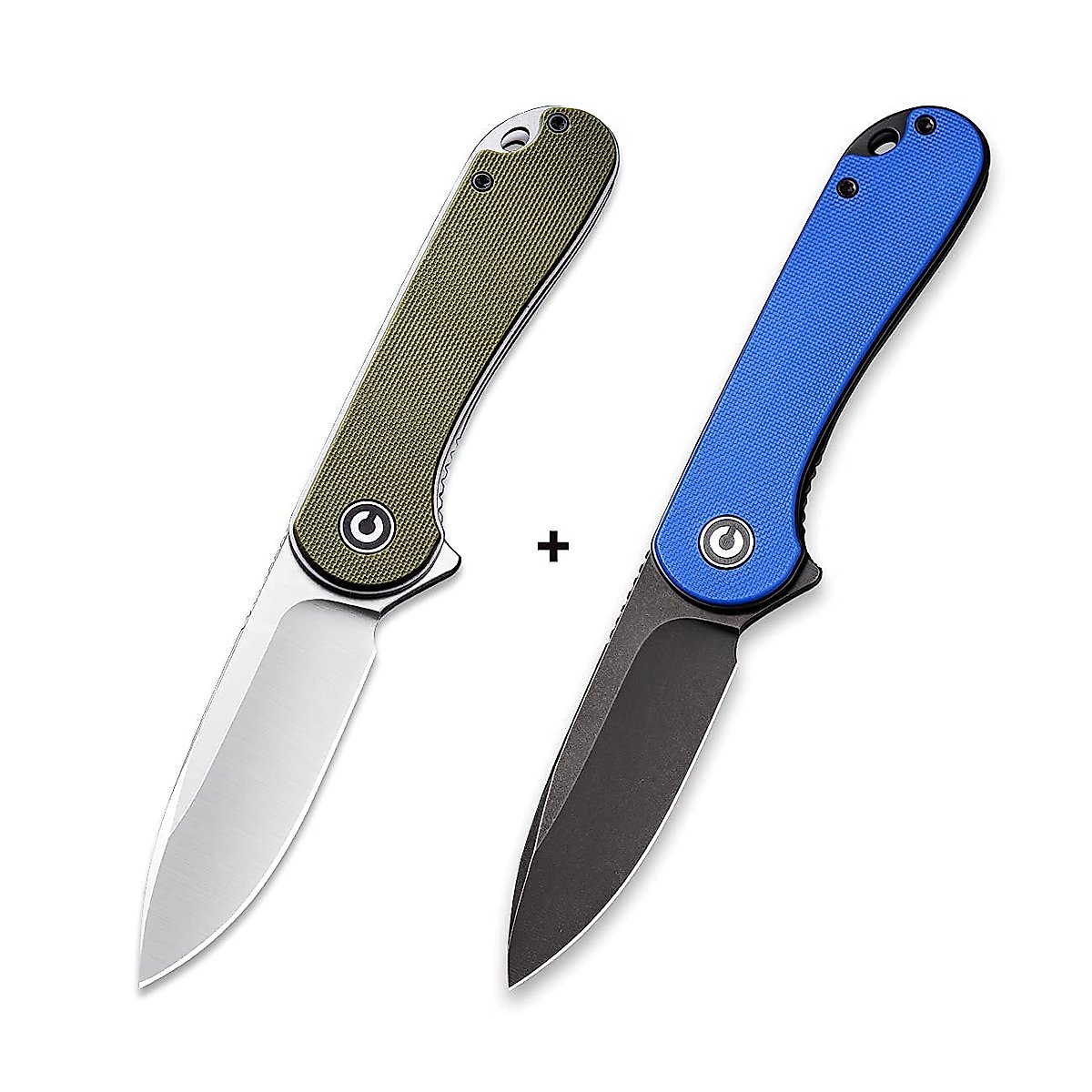 CIVIVI Elementum Green G10 Handle Bundled with New Blue G10 Handle Version, Great EDC folding Knife Companion