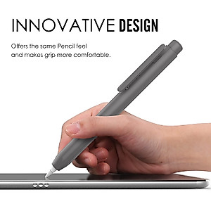 MoKo Holder Case for Apple Pencil 1st Generation, Retractable Apple Pencil 1st Case Protective iPad Pencil Sleeve Skin Cover with Clip - Dark Gray