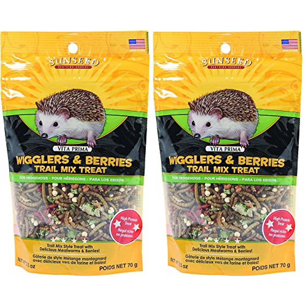 Sunseed Company-Vita Prima Hedgehog Treat-Wigglers & Berries 5 Ounce