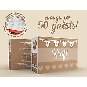 Party Hearty Baby Shower Games for Girl or Boy, 250 pcs 5 Games Activities Cards, Funny Baby Shower Games, Gender Neutral, Baby Shower Ideas