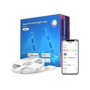 Smart LED Strip Lights, 16.4ft WiFi LED Strip Work with Apple HomeKit, Alexa, Google Home and SmartThings, Color Changing Lights Strip for Bedroom, Living Room, Kitchen