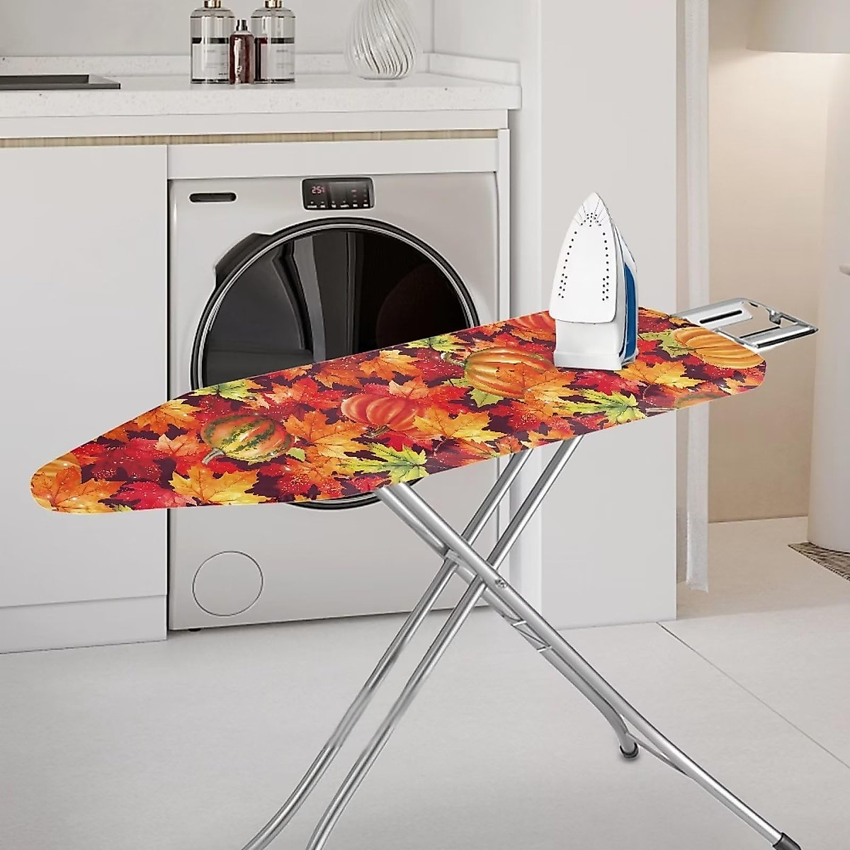 Mumeson Maples Ironing Board Protection Covers Thick Padding, Elastic Edge, Silicone Coated, Resist Scorching and Staining, Adjustable Fastener Iron Board Covers