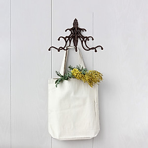 Creative Co-op HD5946 Antique Cast Iron Wall Hooks with Rust Finish