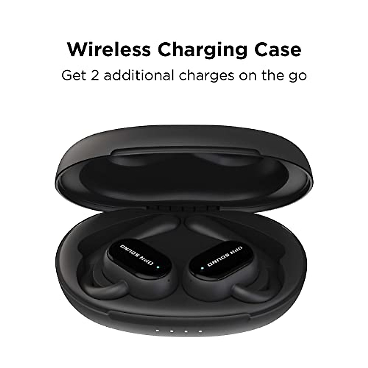OPN Sound-Aria Open Ear Headphones - Bluetooth Wireless Headset - Upgraded Stereo Dual Noise Cancelling - 8 Hours Playtime - Long-Term Comfort for Sports/Workout - Black