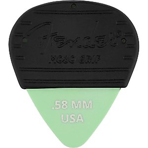 Fender Mojo Grip Guitar Picks 351 Shape, Dura-Tone Delrin, 0.58mm, Surf Green, 3-Pack