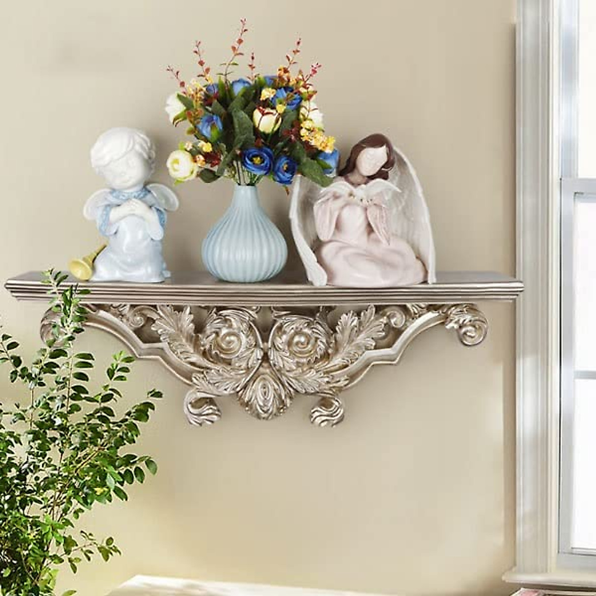 TJLSS Decorative Shelf Wall Hanging Holder Decoration Nursy Shelves Resin Decore Hanging Shelf Home Storage Rack Living Room Artware